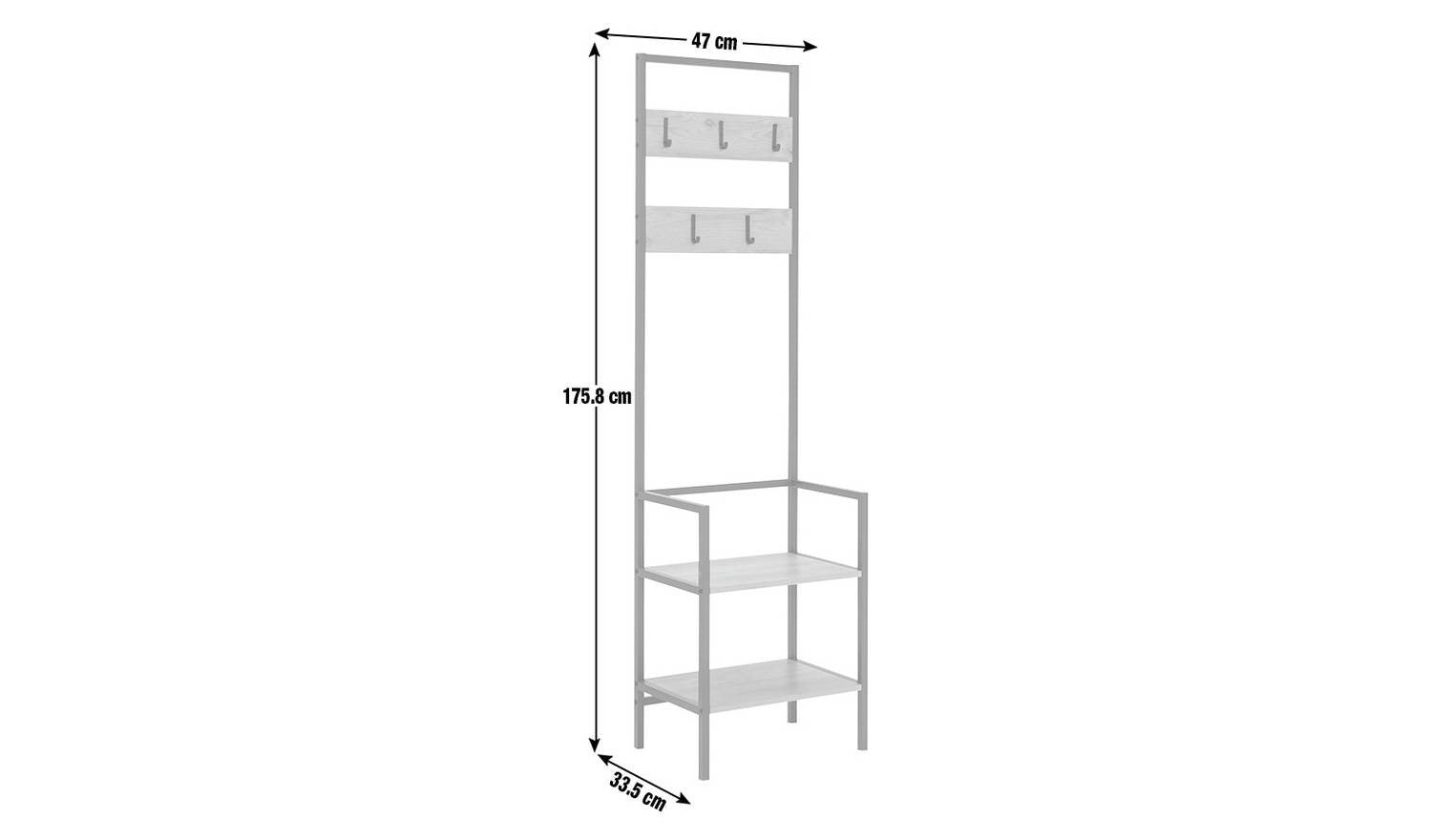 Loft Living Hallway Tree Oak Coat Stand Storage Organiser Furniture ...