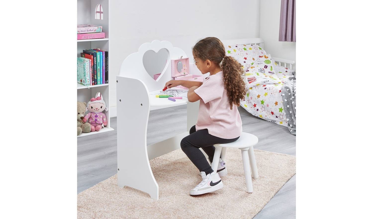 Liberty House Toys Kids Dressing Table And Stool White For Girls ...