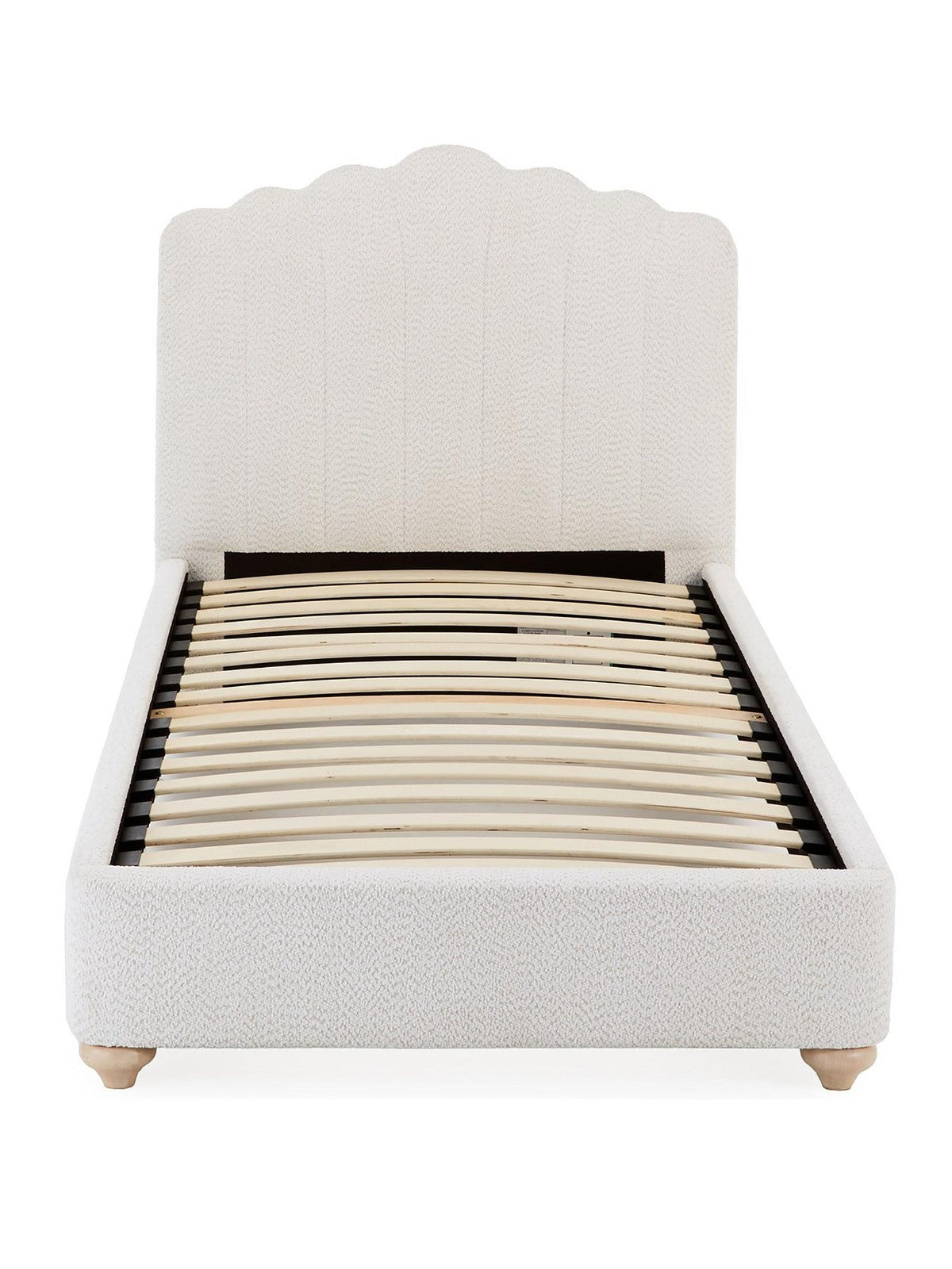 Shelly Boucle Kids Single Bed Natural | Soft Headboard | Sprung Slats ...