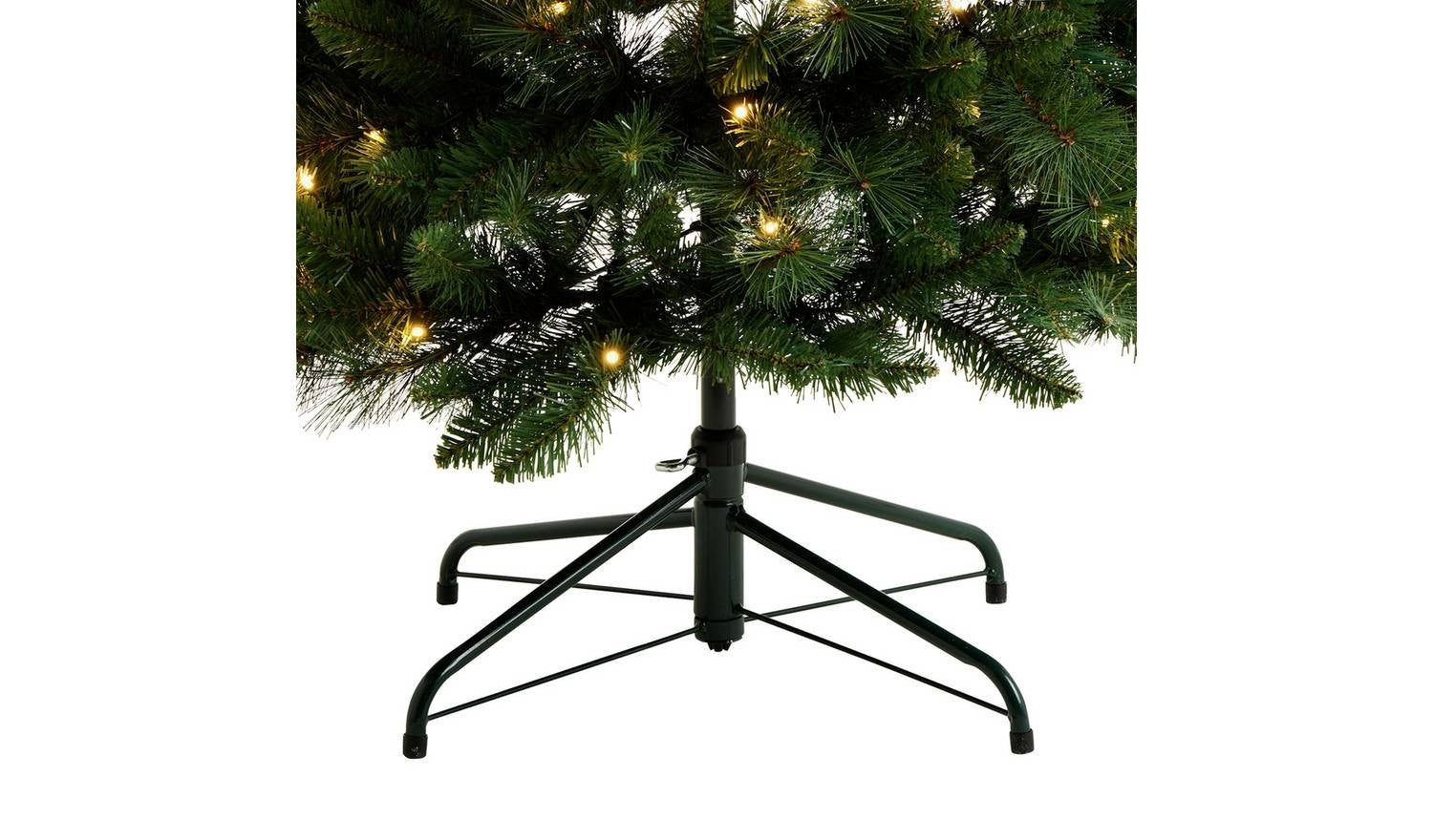 7ft Pre Lit Pencil Christmas Tree Easy Assembly Realistic Branches ...