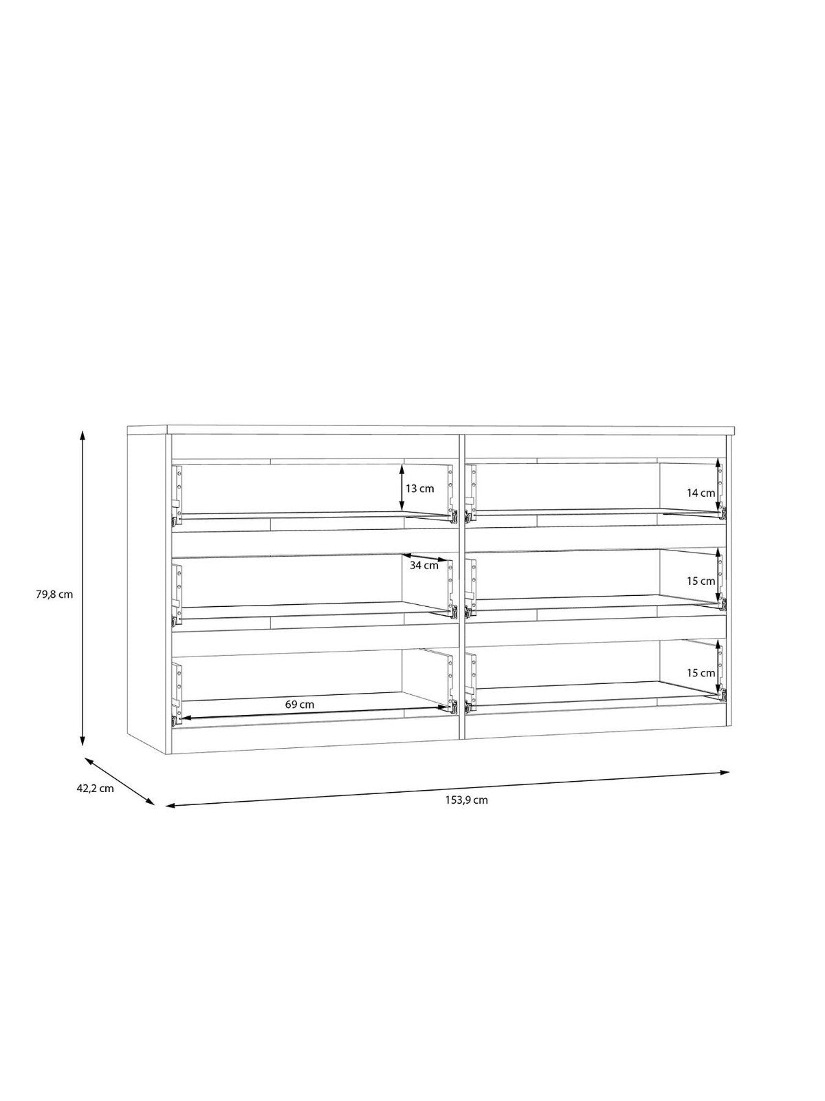 Lisson 6 Drawer Chest - Oatmeal | Modern Handle-Free Design | Minimali ...