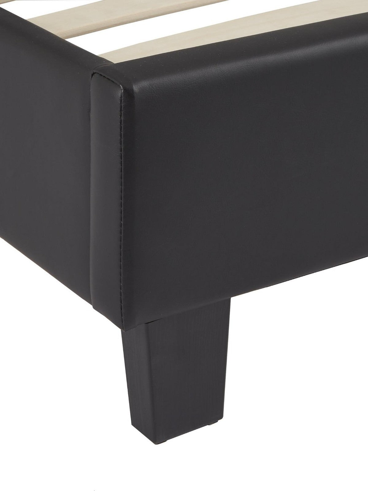 Marston Small Double Bed Frame Black | Faux Leather | FSC Certified ...