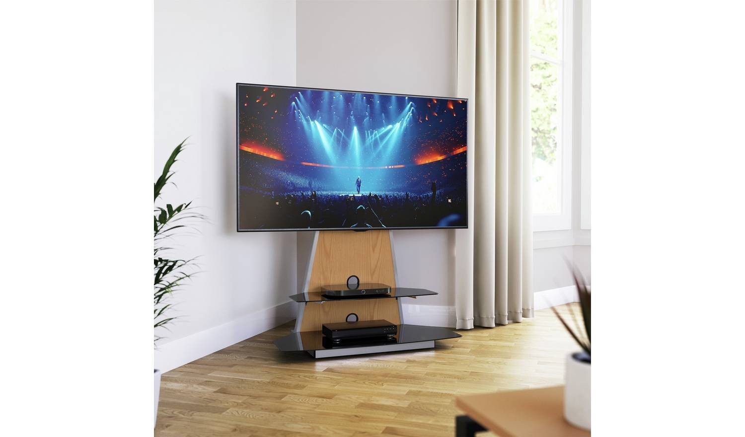 AVF Options 37-90 Inch Stack TV Stand with Mount Media Storage Cabinet ...