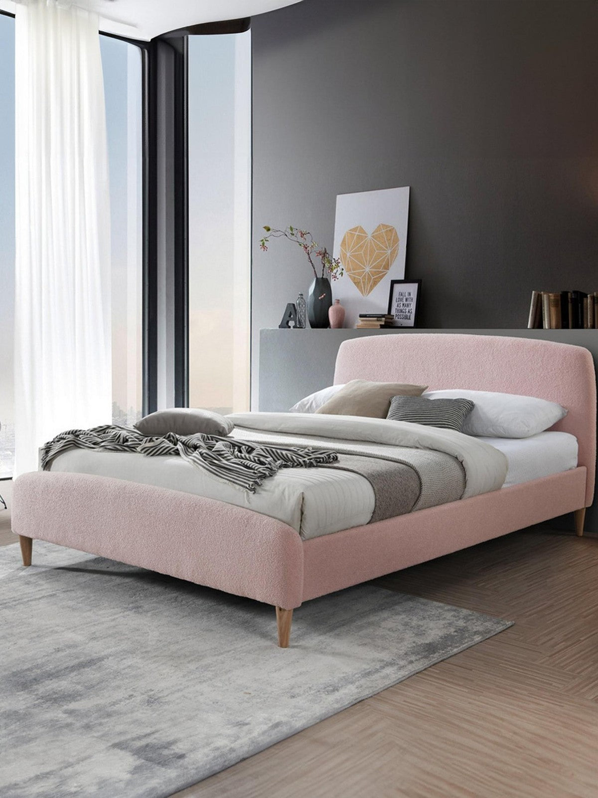 Birlea Otley Cosy Upholstered Bed Double Pink Teddy Bear Fabric – Cheap ...