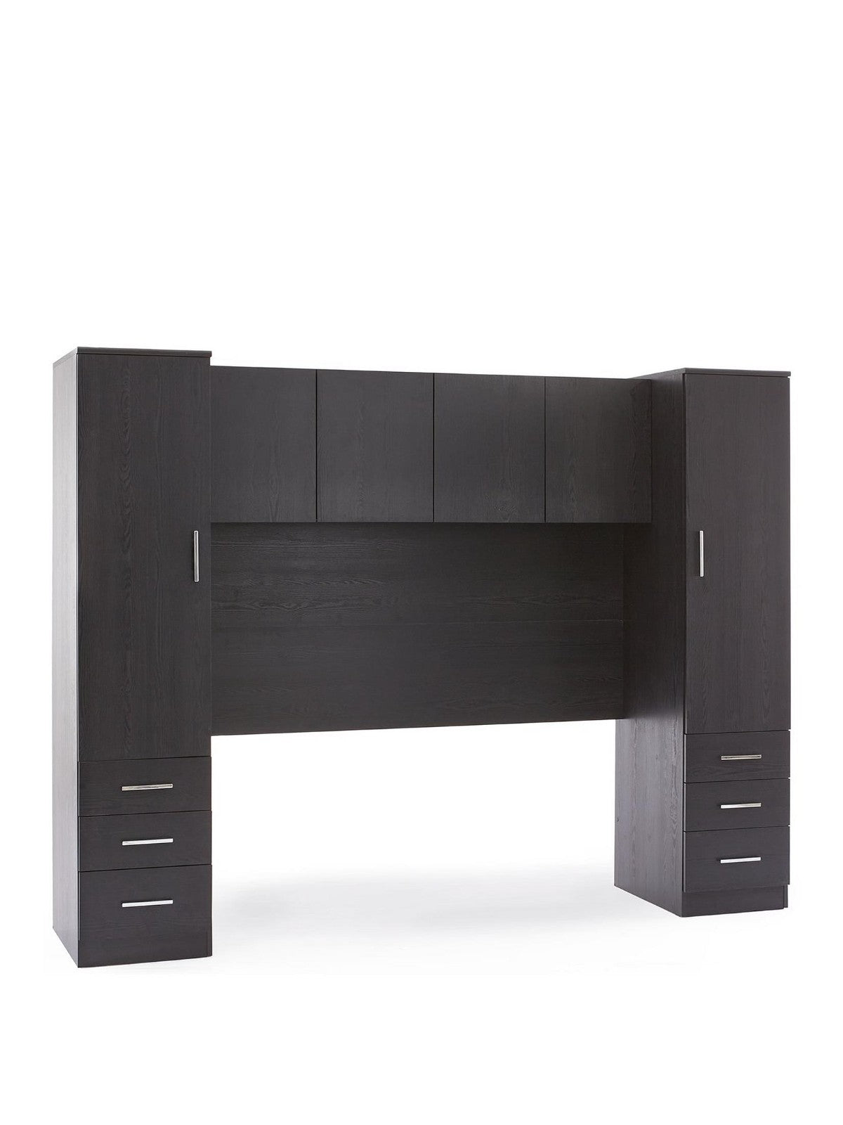 Panama Overbed Wardrobe Storage Unit - Black | 6 Doors & 6 Drawers | S ...