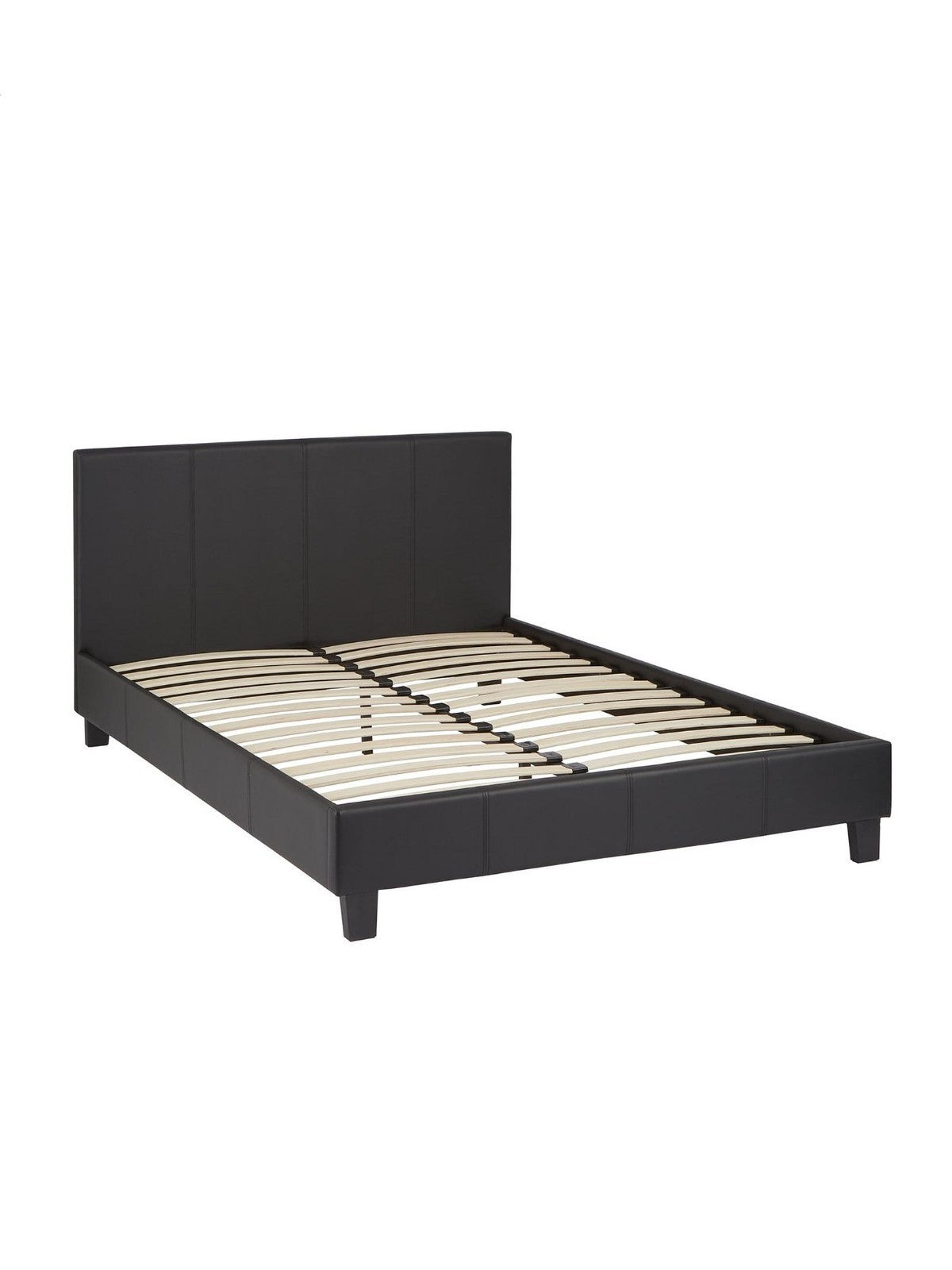 Marston Small Double Bed Frame Black | Faux Leather | FSC Certified ...