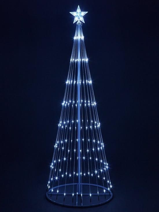 6ft White Waterfall LED Outdoor Christmas Tree Light | 198 LEDs | IP20 ...