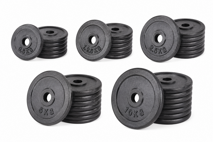 4 x 2.5KG Cast Iron Weight Plates Standard 1" Dumbbell Weight Discs Ho ...